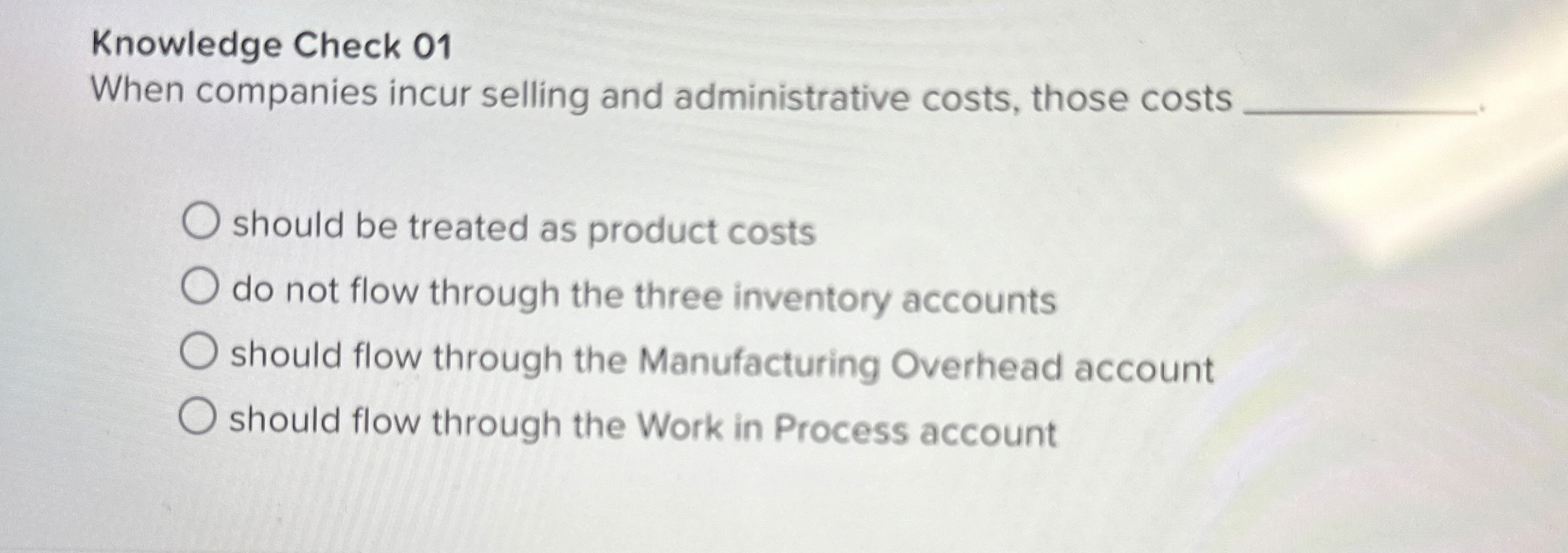 Solved Knowledge Check 01When companies incur selling and | Chegg.com