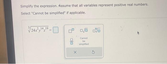 Solved simplify the expression, assume that all the | Chegg.com