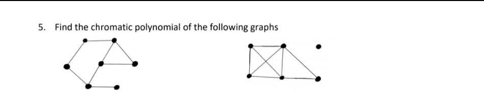 Solved 5. Find the chromatic polynomial of the following | Chegg.com