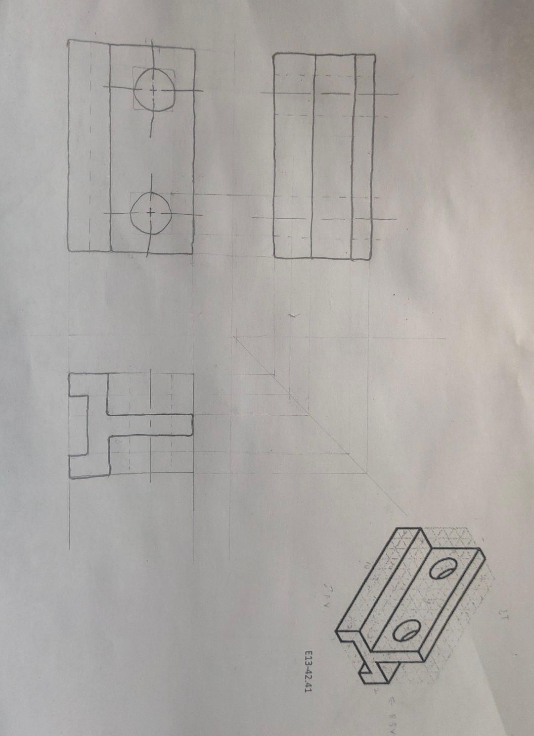 Solved in this question can you check my orthographic view | Chegg.com