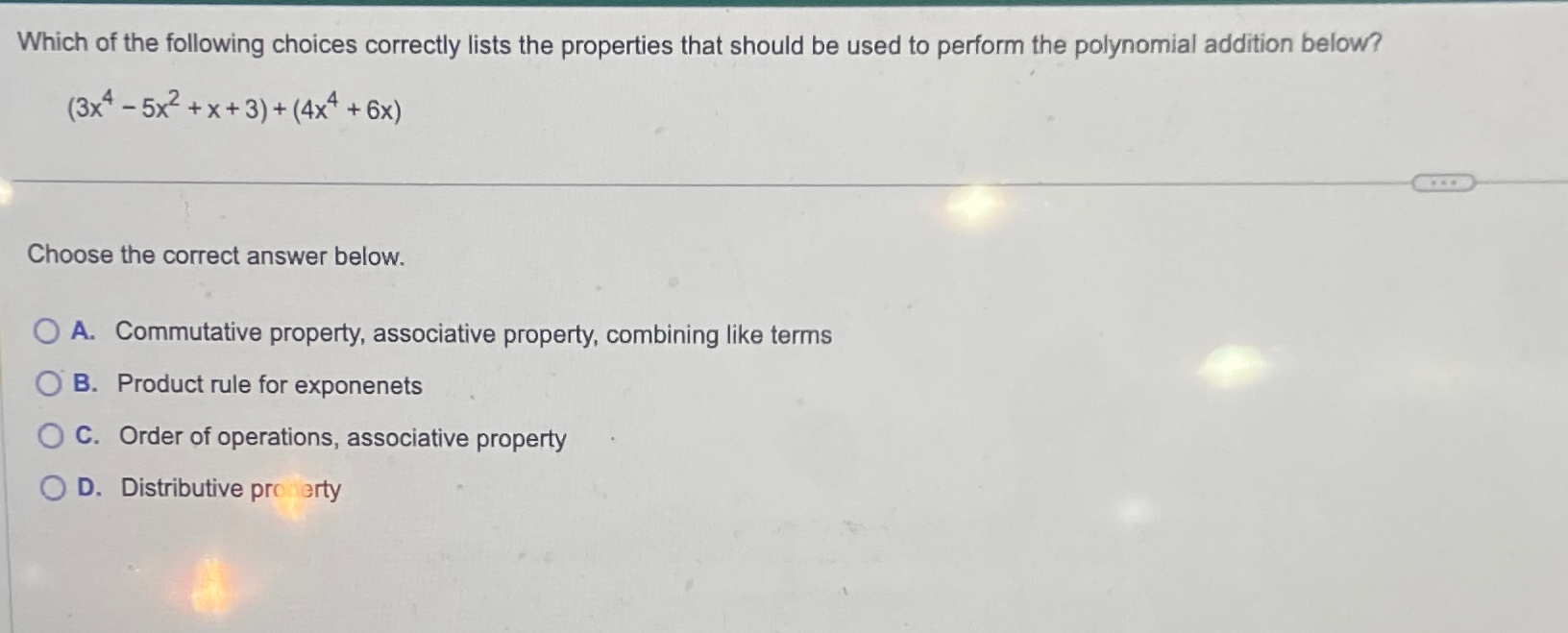 Solved Which of the following choices correctly lists the | Chegg.com