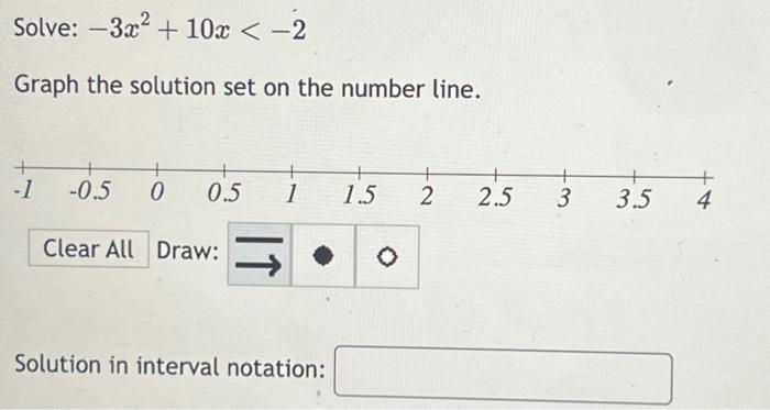 Solved Solve: −3x2+10x