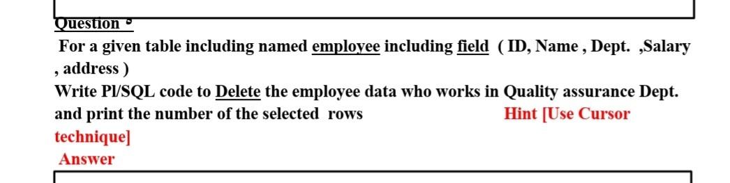 Solved 1-Write Pl/SQL code to show the Tax for Commercial | Chegg.com