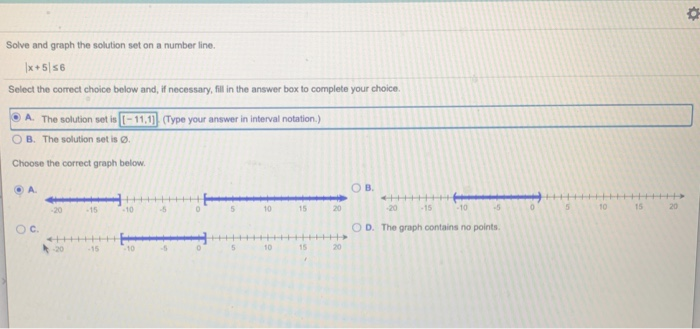 Solved 0 Solve and graph the solution set on a number line. | Chegg.com