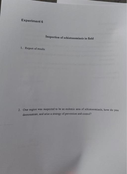 Solved Experiment 6 1. Report of results Inspection of | Chegg.com