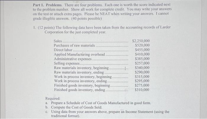 Solved Part 1 Problems There Are Four Problems Each One 5527
