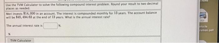 Solved Itam Use the TVM Calculator to solve the following | Chegg.com