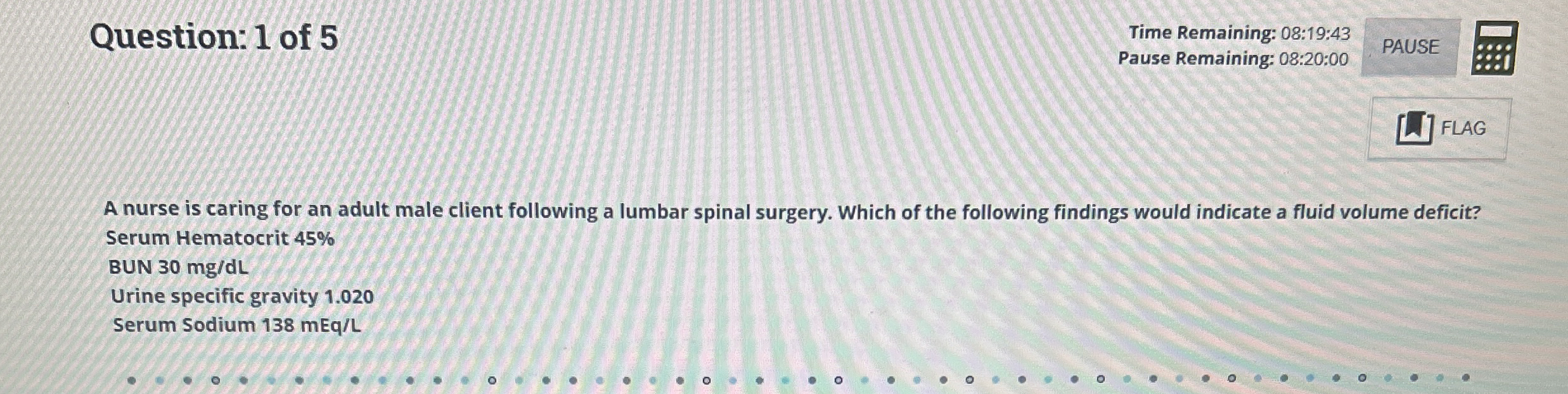 Solved Question: 1 ﻿of 5Time Remaining: 08:19:43Pause | Chegg.com