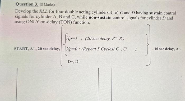 Solved Develop the RLL for four double acting cylinders | Chegg.com