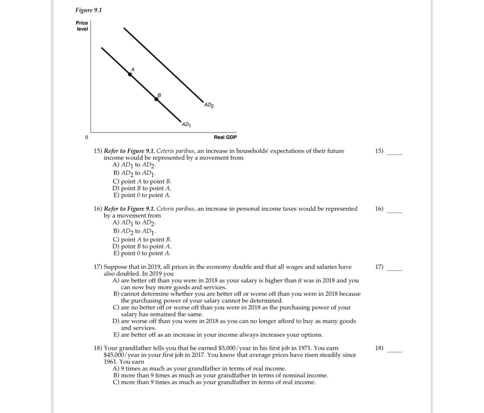 Solved Figure 9.1Refer to Figure 9.1. ﻿Ceteris paribus, an | Chegg.com