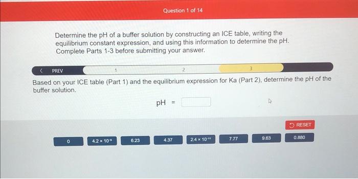 Solved Determine the pH of a buffer solution by constructing | Chegg.com