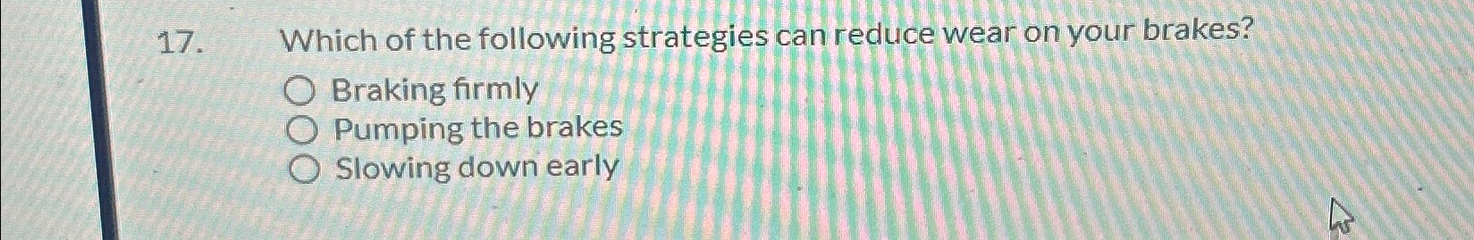 Solved Which of the following strategies can reduce wear on | Chegg.com