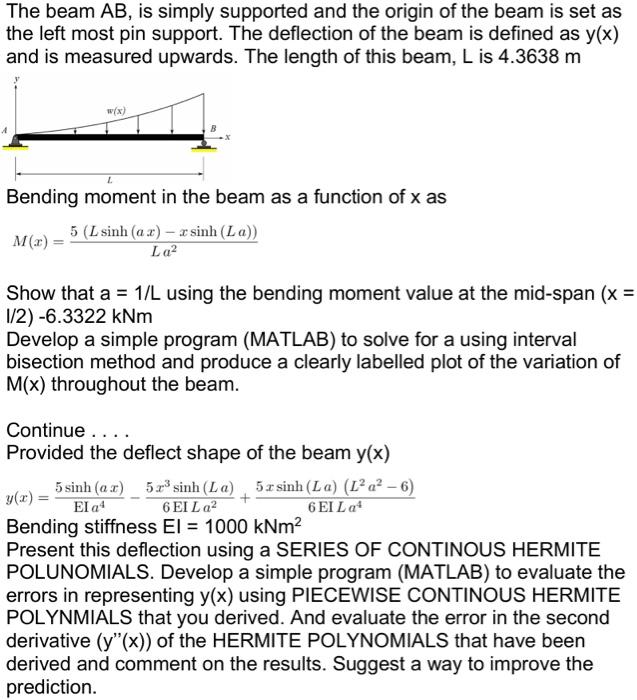 Solved COMPUTATIONAL METHOD OD CIVIL ENGINEERINGUSE MATLAB | Chegg.com