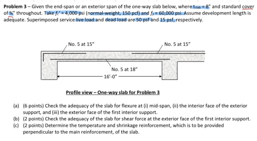 Solved Problem 3 - ﻿Given the end-span or an exterior span | Chegg.com