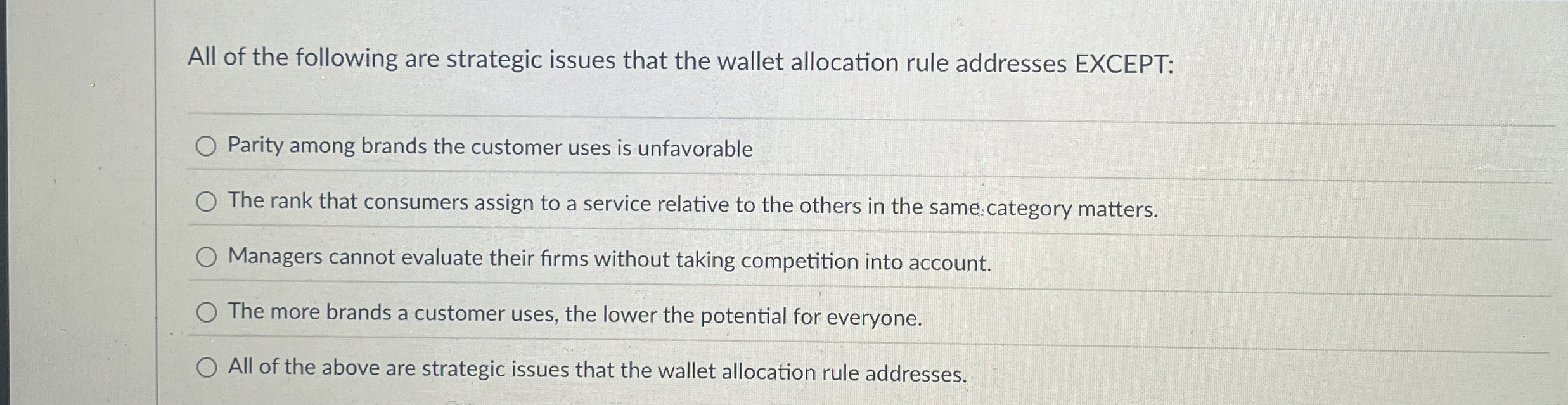 Solved All of the following are strategic issues that the | Chegg.com