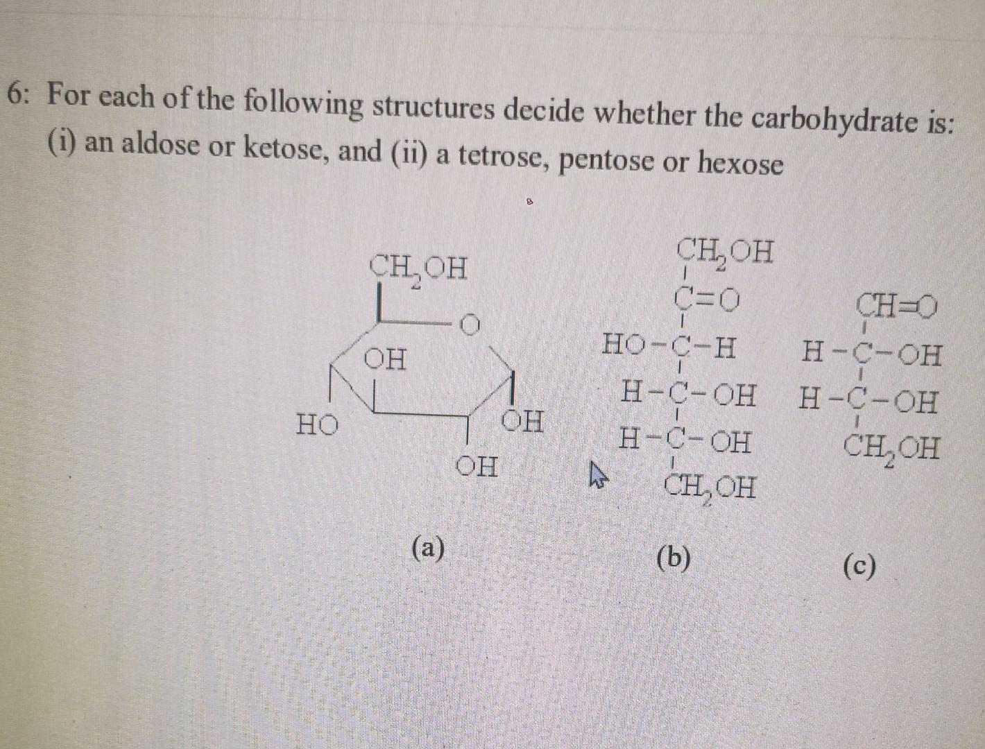 Solved 6: For each of the following structures decide | Chegg.com