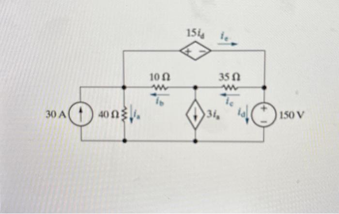 Solved find branch currents i_a? i_b, i_c, i_d, i_e | Chegg.com
