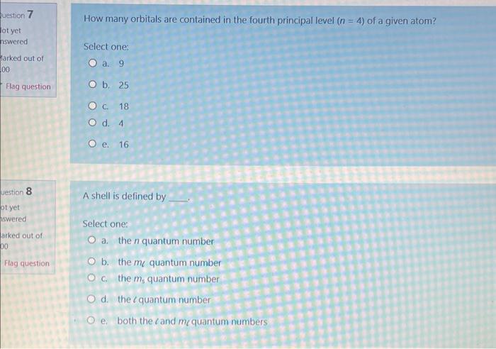 Solved How many orbitals are contained in the fourth | Chegg.com