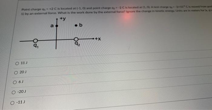 Solved Point charge qi=+2C is located at (−1,0) and point | Chegg.com