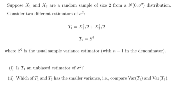 Solved Suppose X1 and X2 are a random sample of size 2 from | Chegg.com