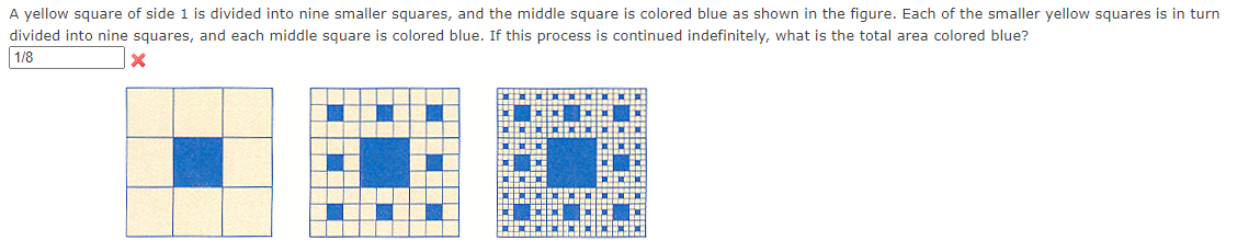 Solved A yellow square of side 1 ﻿is divided into nine | Chegg.com