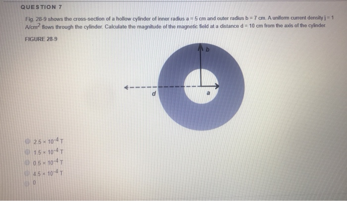 Solved QUESTION 7 1 Fig. 28-9 shows the cross-section of a | Chegg.com