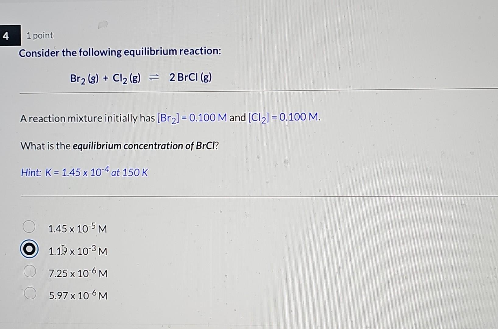 Solved Consider the following equilibrium reaction: Br2( | Chegg.com
