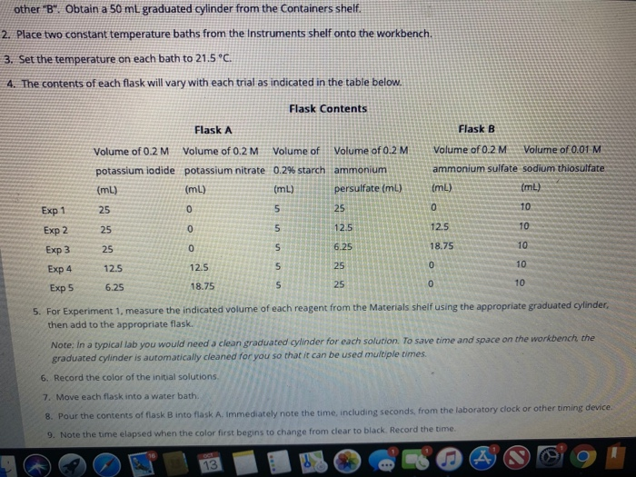 Data Collection: Use the table below to record the | Chegg.com
