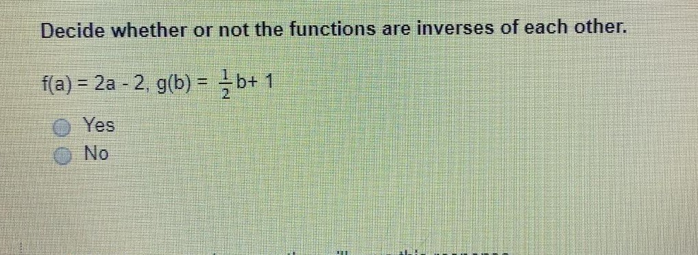 Solved Decide whether or not the functions are inverses of | Chegg.com