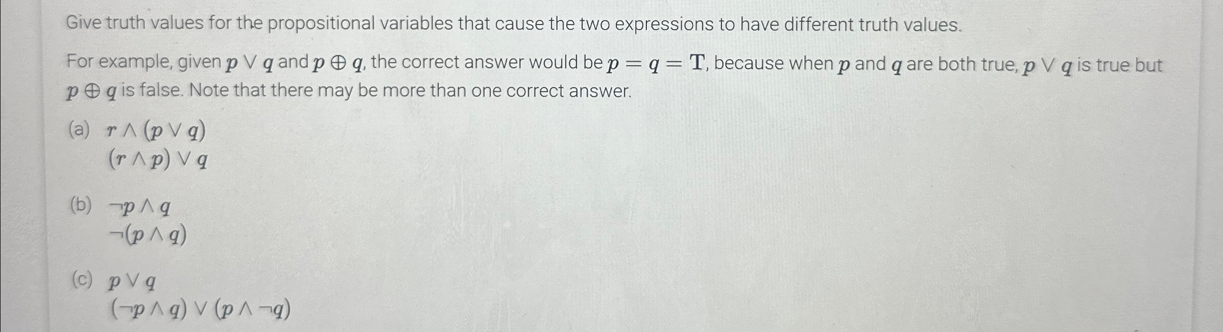 Solved Give truth values for the propositional variables | Chegg.com Solved Give truth values for the propositional variables | Chegg.com