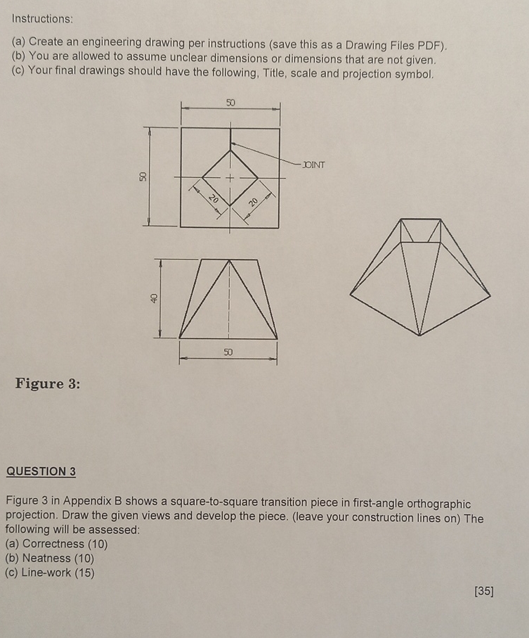 Solved Instructions:(a) ﻿Create an engineering drawing per | Chegg.com