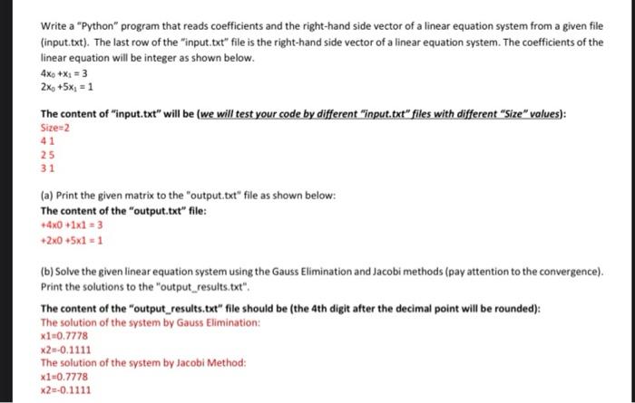 Solved Write a "Python" program that reads coefficients and | Chegg.com