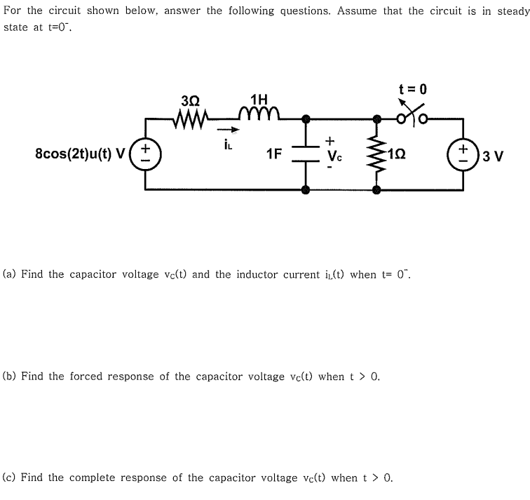 Solved For the circuit shown below, answer the following | Chegg.com