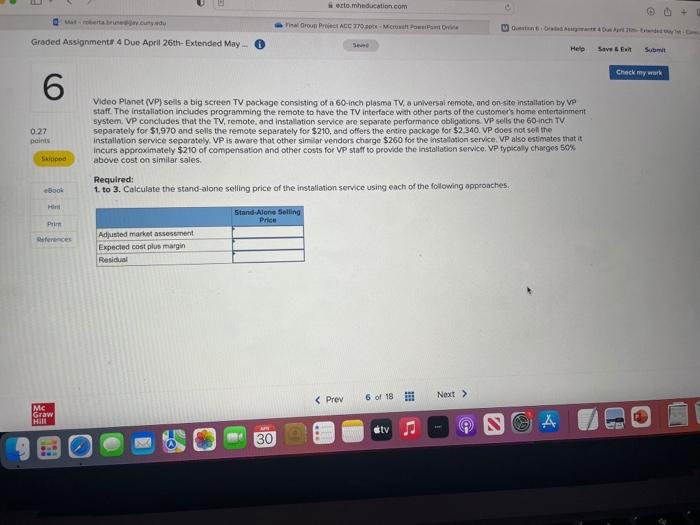 Solved Graded Assignment# 4 Due April 26th- Extended May... | Chegg.com