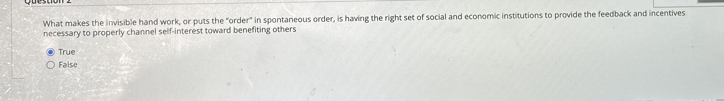 Solved What makes the invisible hand work, or puts the | Chegg.com