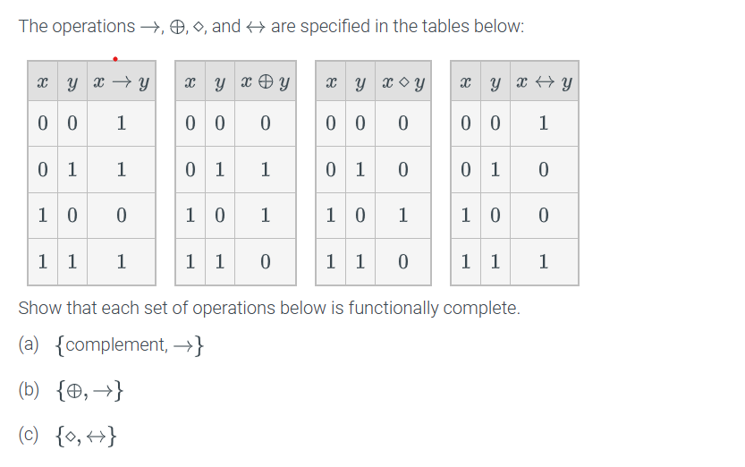 Solved The operations →,o+,diamond, and harr are specified | Chegg.com