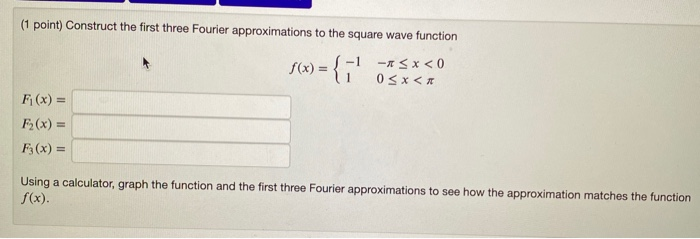 Solved 1 Point Construct The First Three Fourier