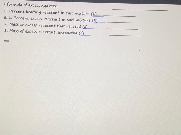 Solved Experiment 8: Limiting Reagent 1,190 views • May 31, | Chegg.com