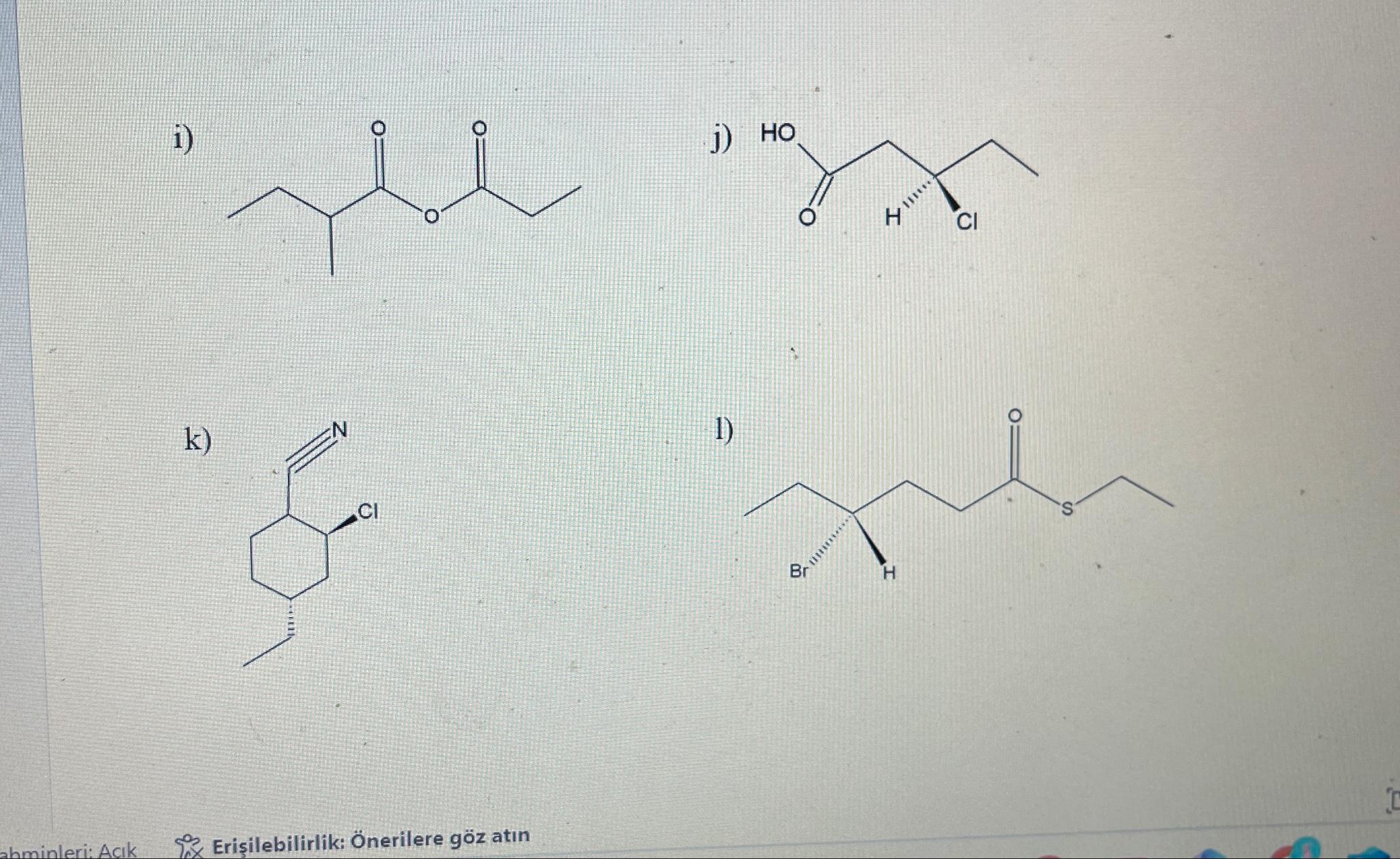 Solved i)j)Name the following chemical structures | Chegg.com