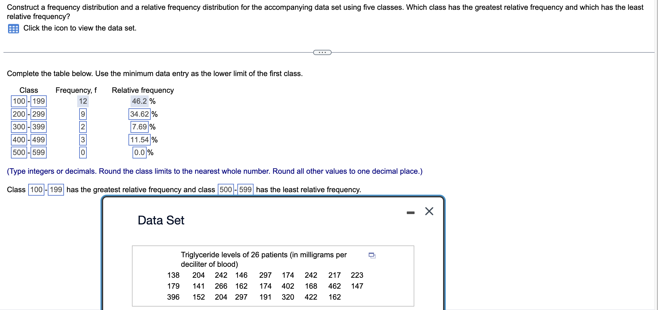 Solved Construct a frequency distribution and a relative | Chegg.com