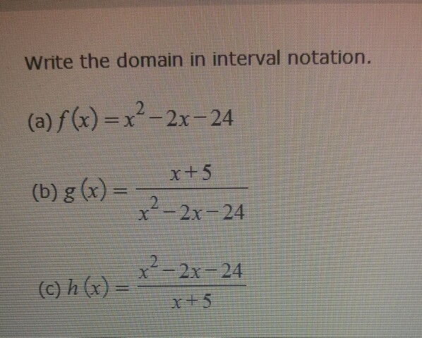 Solved Write the domain in interval notation. (a) f(x)=x²- | Chegg.com