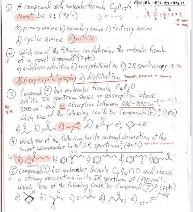 Solved (3) Compound (D) has molecular formula C9H16O. Which | Chegg.com