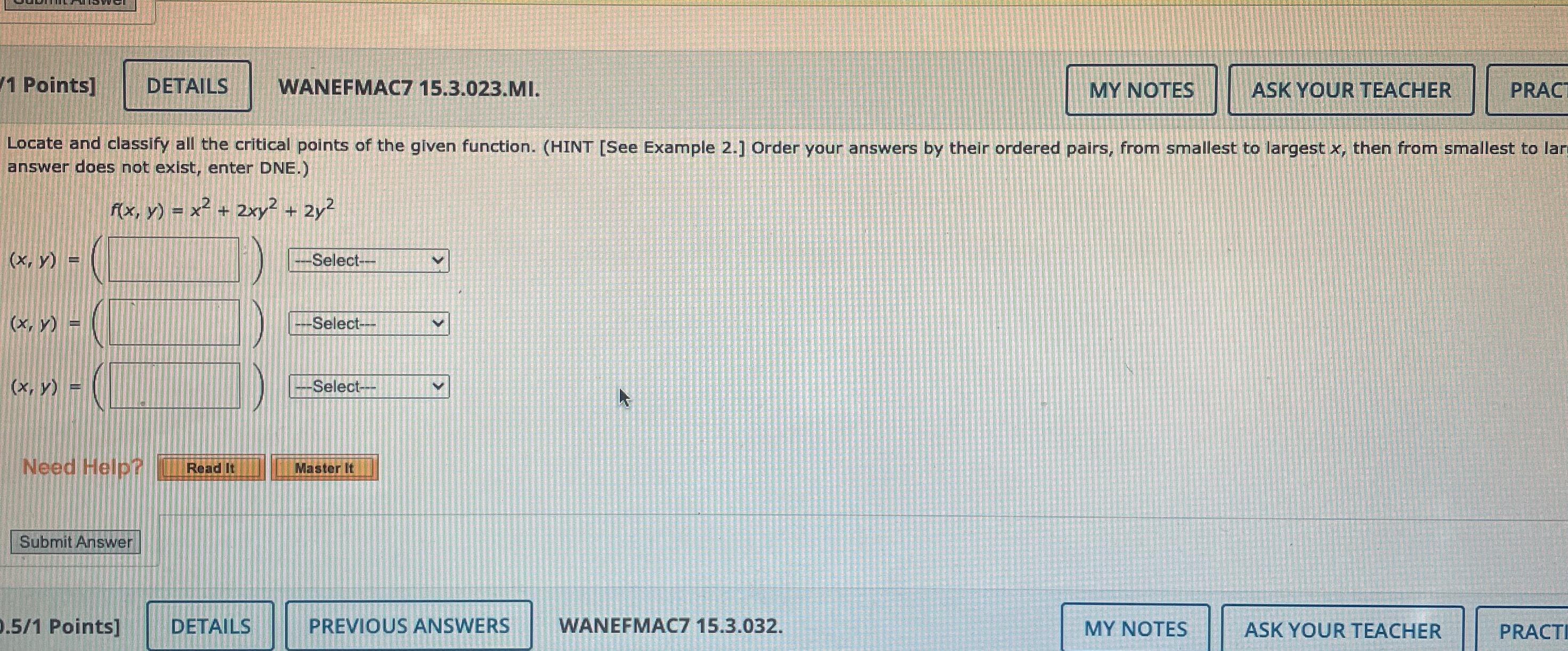 Solved Locate and classify all the critical points of the | Chegg.com