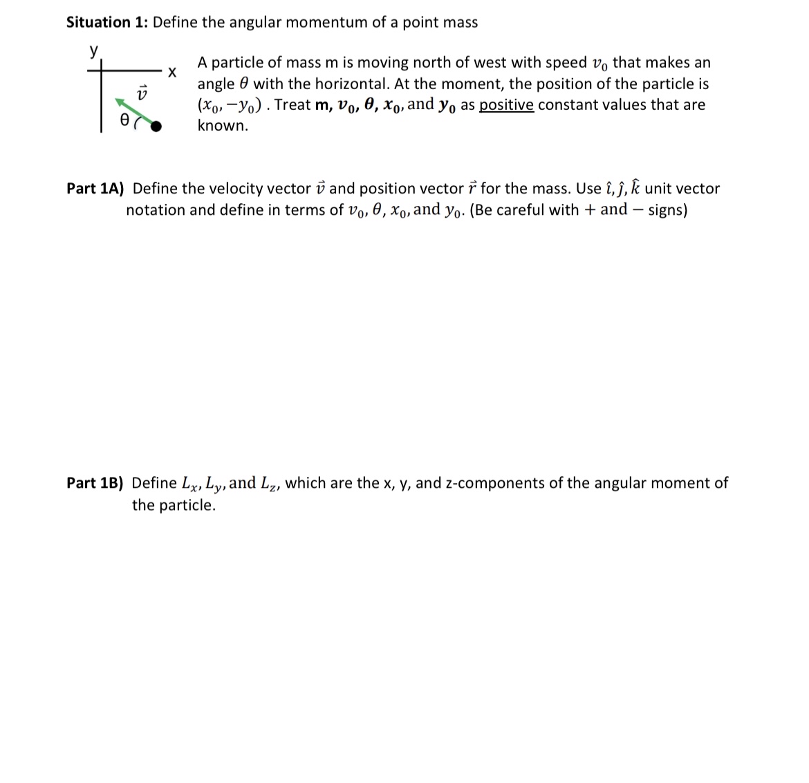 Solved Situation 1: Define the angular momentum of a point | Chegg.com