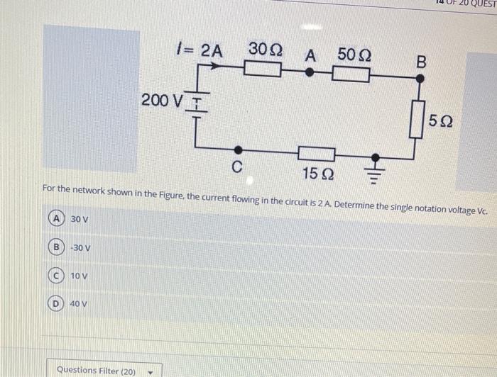 Solved For the network shown in the Figure, the current | Chegg.com