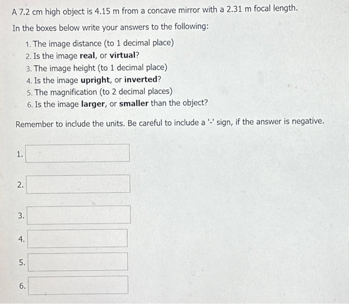 Solved A 5.7 cm high object is 2.25 m from a concave mirror | Chegg.com