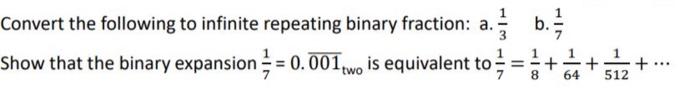 Solved Convert the following to infinite repeating binary | Chegg.com