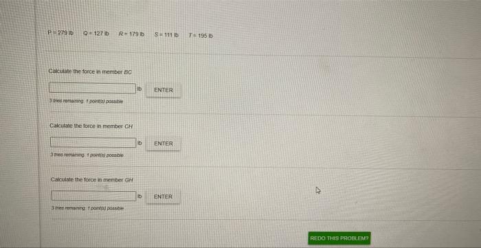 Solved For the truss shown, use the method of sections. Each | Chegg.com