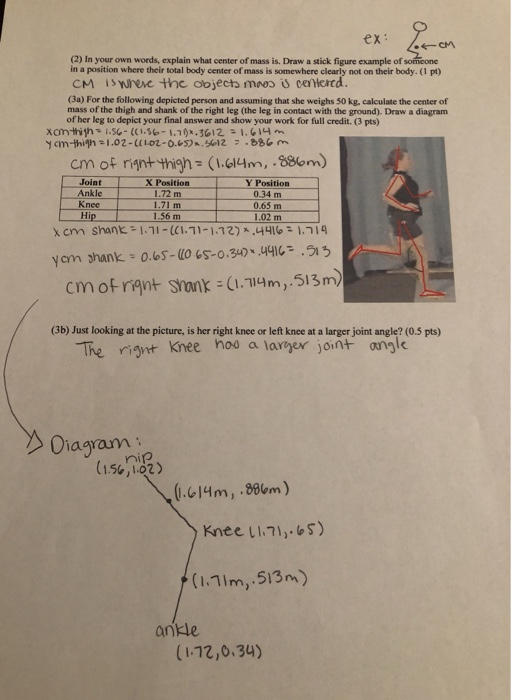 Solved KIN 335 Biomechanics Assignment 1 (10 pts) Your | Chegg.com