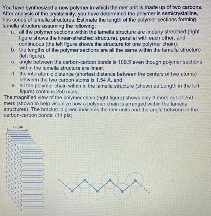 Solved You have synthesized a new polymer in which the mer | Chegg.com